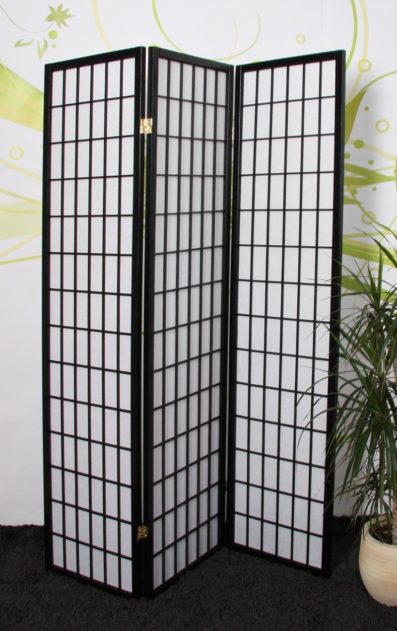 Biombo divisor M10304 en madera, color negro - Homy.es