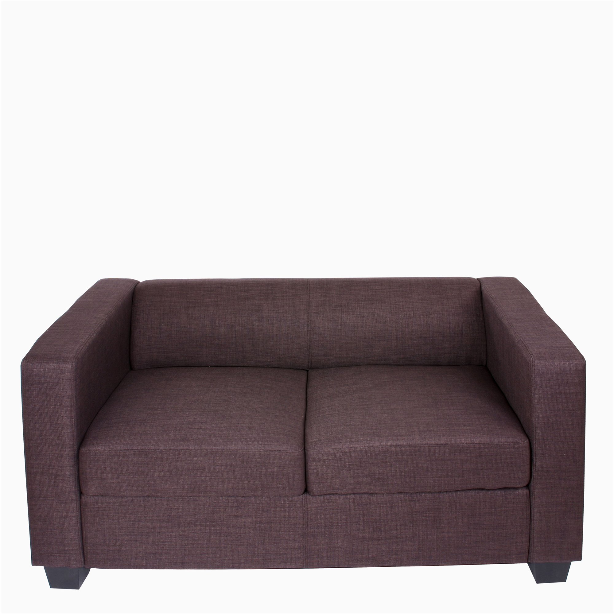 Sofá de 2 plazas LILLE, tapizado en tejido color marrón - Homy.es