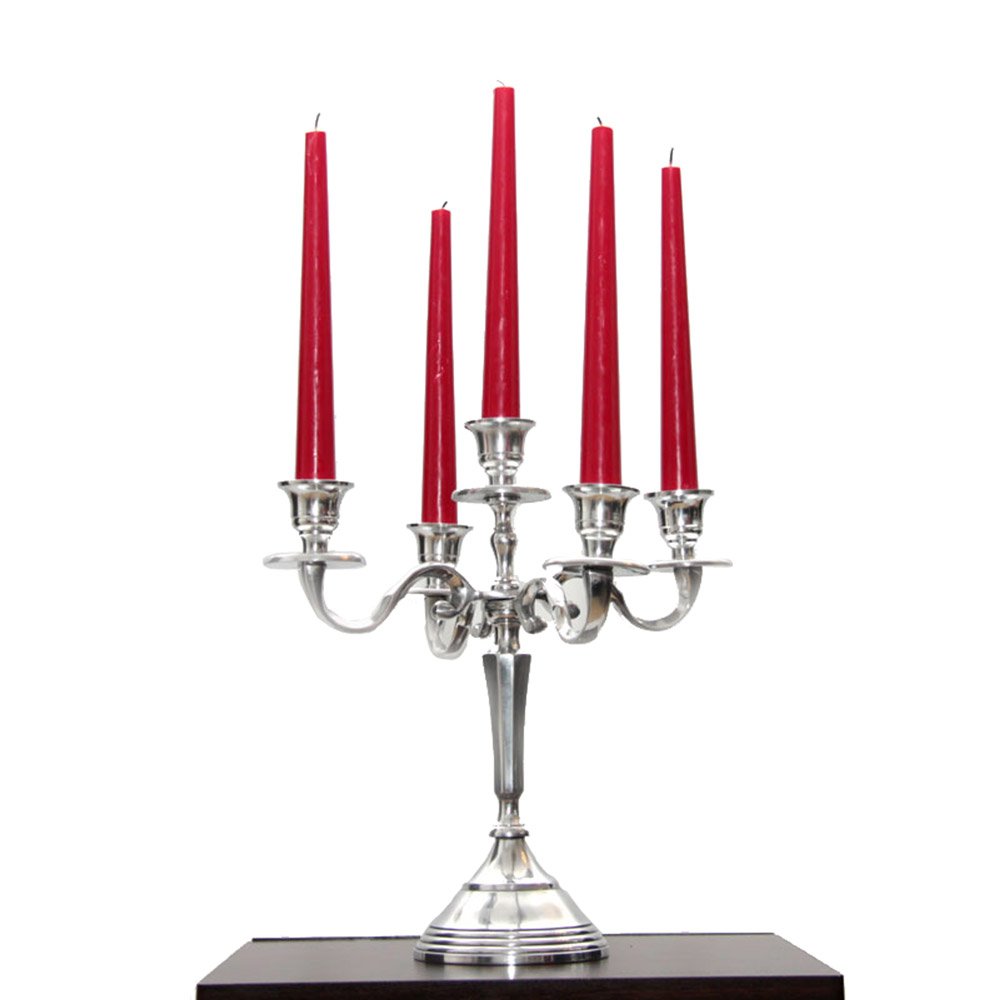 Candelabro de 5 brazos en aluminio, altura 31 cm - Homy.es