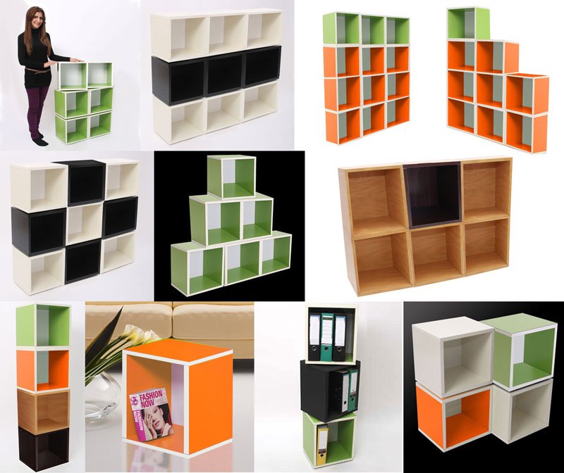 Modular cubo estante estante del soporte M73, 40x34x29 cm ~ blanco ...