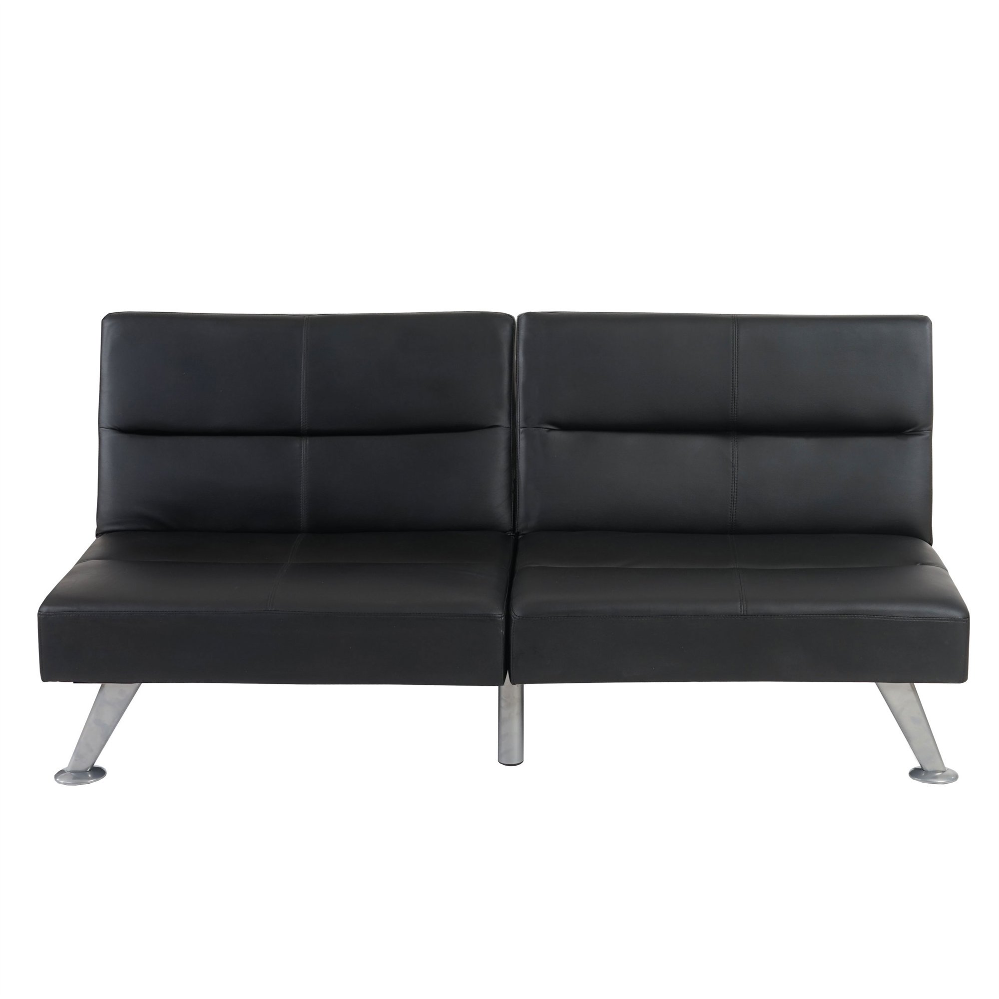 Sofá de 3 plazas sofá cama cama Darwin II negro, cuero - Homy.es