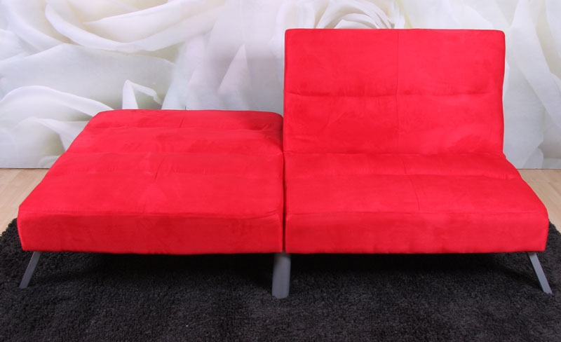 Sofá-Cama de 3 plazas DARWIN en microfibra color roja - Homy.es