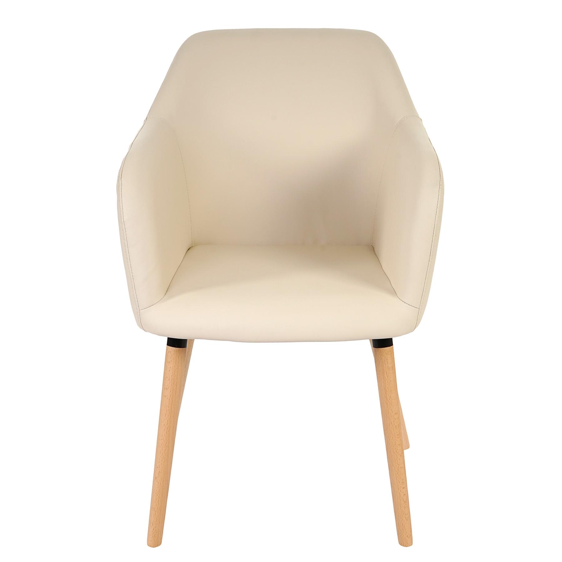 Silla de Comedor TULIO, Tapizada en Piel color Crema - Homy.es