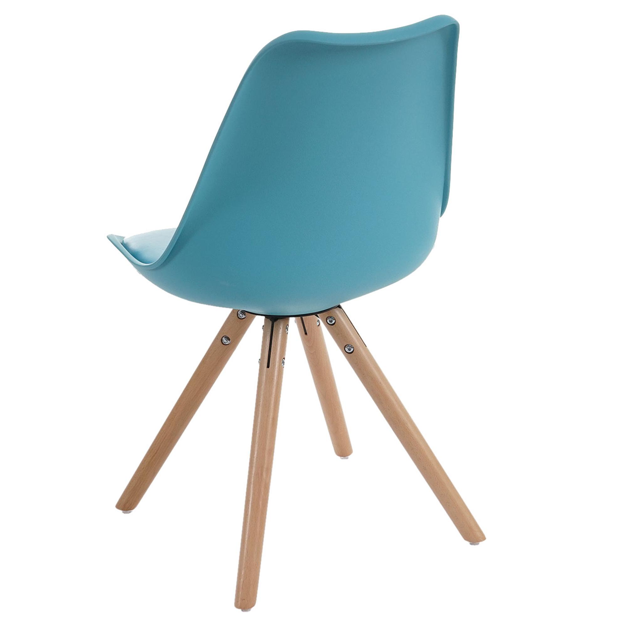 Lote 4 sillas CAROL en turquesa, diseño moderno, asiento acolchado ...