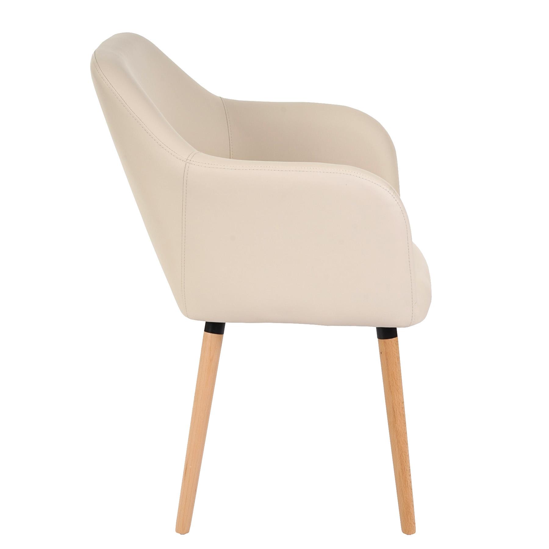 Silla de Comedor TULIO, Tapizada en Piel color Crema - Homy.es