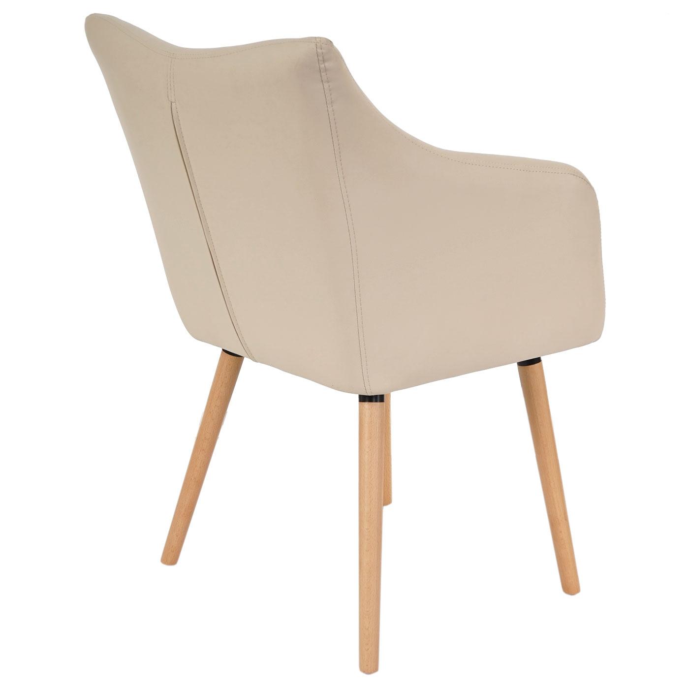 Silla de Comedor CAZORLA, Tapizada en Piel color Crema - Homy.es