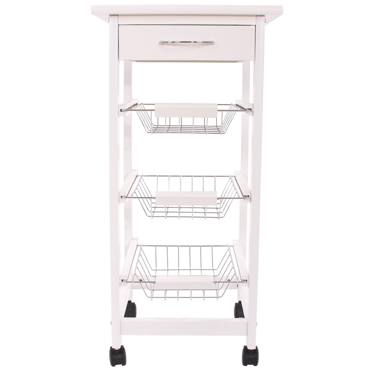 Carrito de Cocina, mesa trolley 76x37x37cm Color Blanco - Homy.es