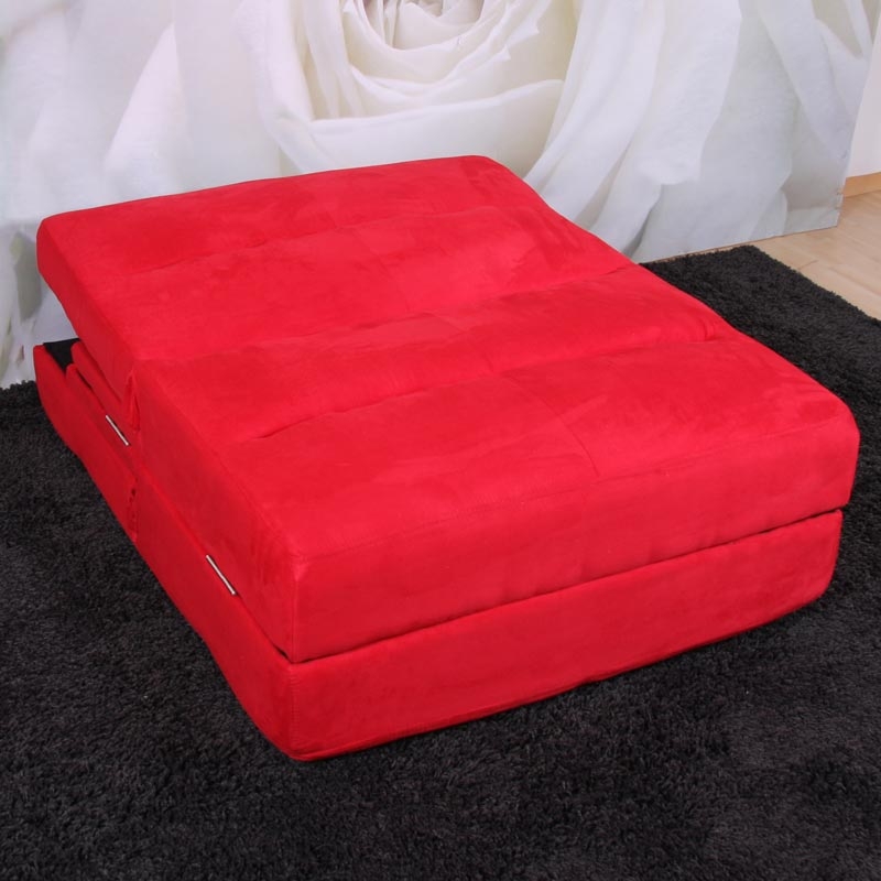 Sofá-Cama de 3 plazas DARWIN en microfibra color roja - Homy.es